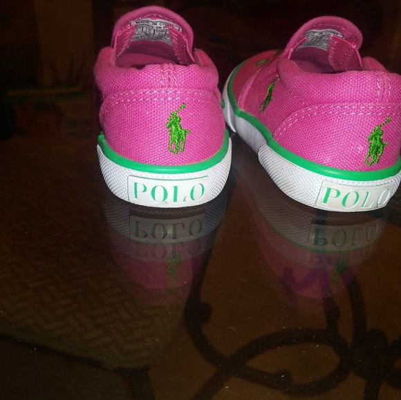 Polo Ralph Lauren | Shoes | Polo Ralph Lauren Pink Green Shoes Sz 5 ...